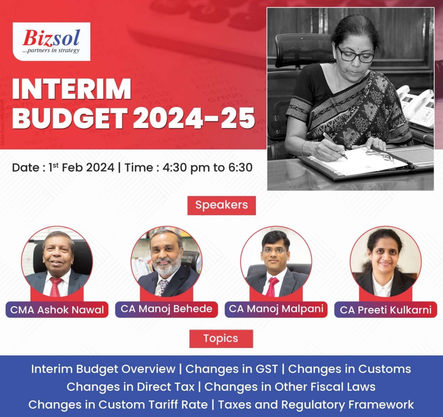 Invitation of Webinar on Interim Budget 2024-2025 dtd 1st Feb 2024 @4: ...